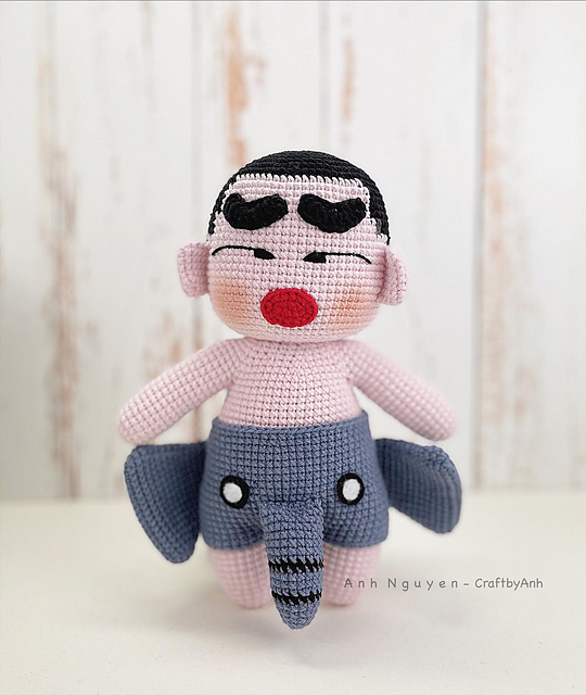 Ravelry: Shinchan amigurumi crochet doll pattern by Anh Nguyen