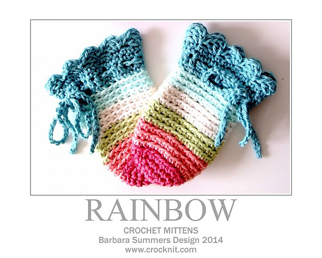Ravelry: Crochet Baby Mittens RAINBOW pattern by Barbara Summers