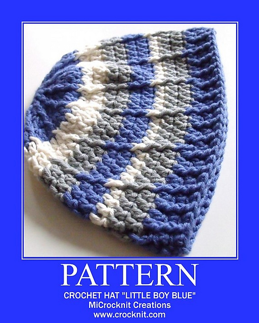 Ravelry: Crochet Hat LITTLE BOY BLUE pattern by Barbara Summers