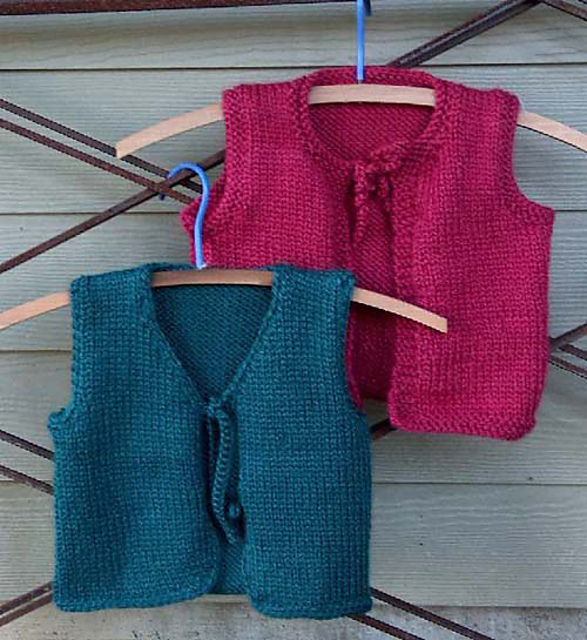 Ravelry: Children's Tie Front Vests pattern by Cathy Pipinich