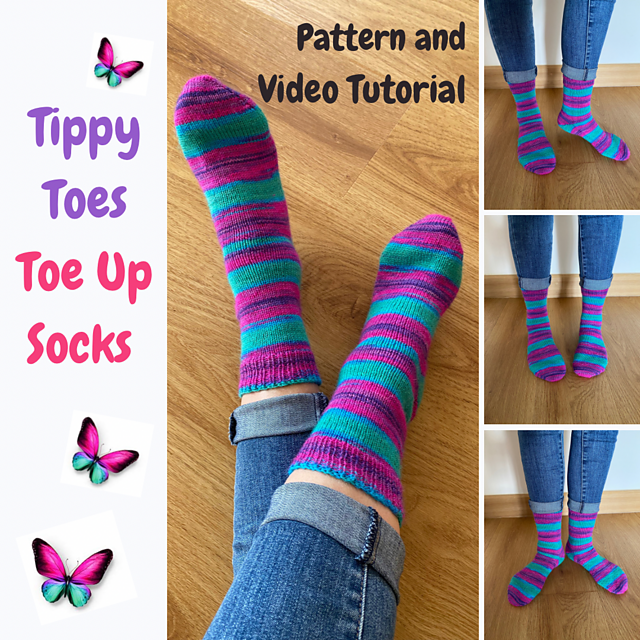 Ravelry: Tippy Toes Toe Up Socks pattern by Wendy Poole