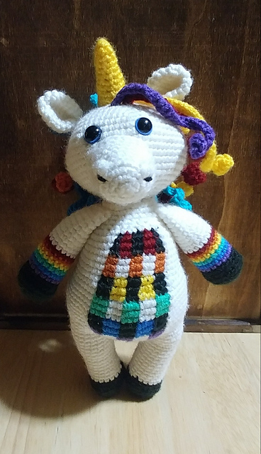 Ravelry: plaid rainbow unicorn pattern by Whitney Wersal