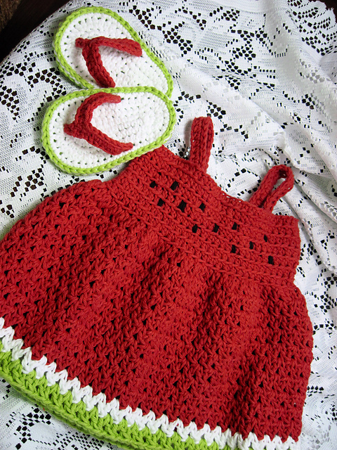 Ravelry: wiLDaBoUtCoLoR's swEEt waTErMeLOn bABy sUndReSS