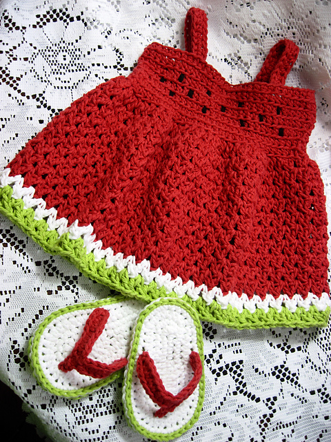 Ravelry: wiLDaBoUtCoLoR's swEEt waTErMeLOn bABy sUndReSS