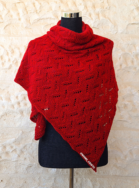 Ravelry: Crimson Krill Shawl pattern by Wiam's Crafts