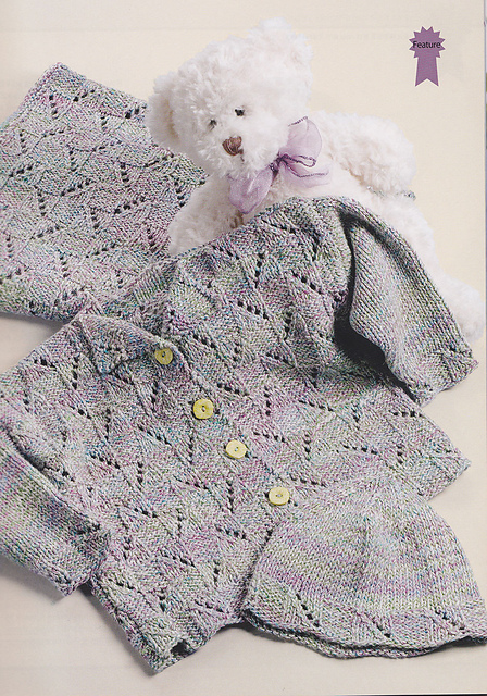 Ravelry: Diagonal eyelets Baby Set pattern by Kennita Tully