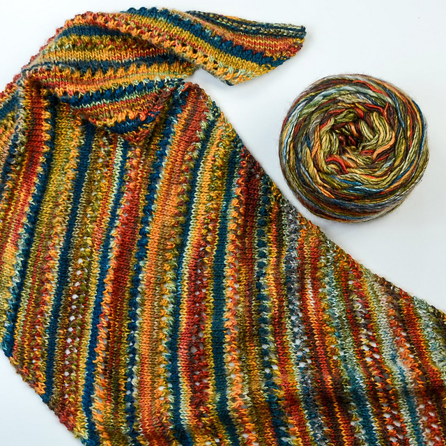 Ravelry: Bias Mesh Stripe Wrap pattern by Premier Yarns Design Team