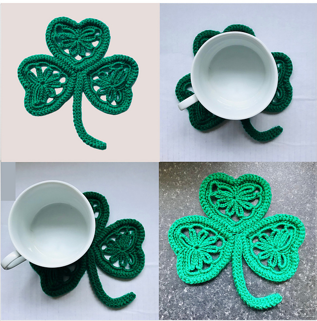 Ravelry: Shamrock Coaster pattern by Viktoriia Isakina