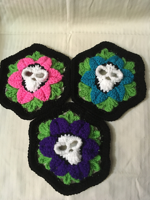 Ravelry: 3D Death Flower square 3 in 1 pattern by Sheena Austin