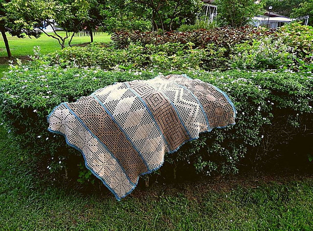 Ravelry: Filet Crochet Spring/Summer Sampler throw pattern by Raji Ashok