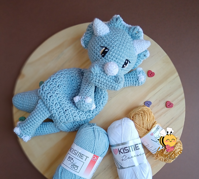 Ravelry: cuddle me triceratops toy pattern by Yarn over with Natasha Smuts