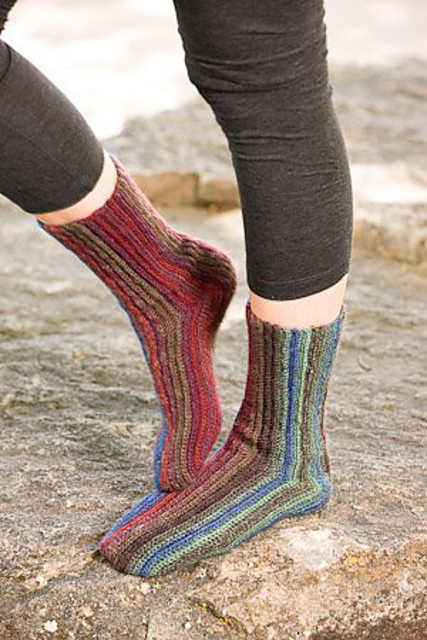 Ravelry: Sydney's Sideways Socks pattern by Brenda K. B. Anderson