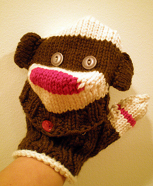 Ravelry: Sock Monkey Heads for Gloves pattern by Yo-El