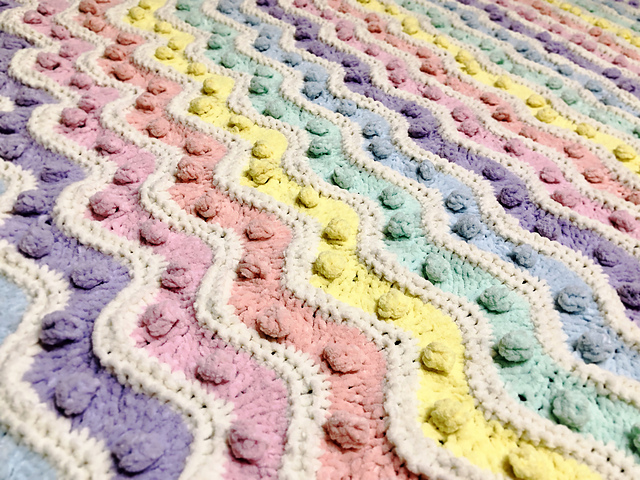 Ravelry: Rainbow Ripple Bobble Blanket pattern by Sarah Walsh
