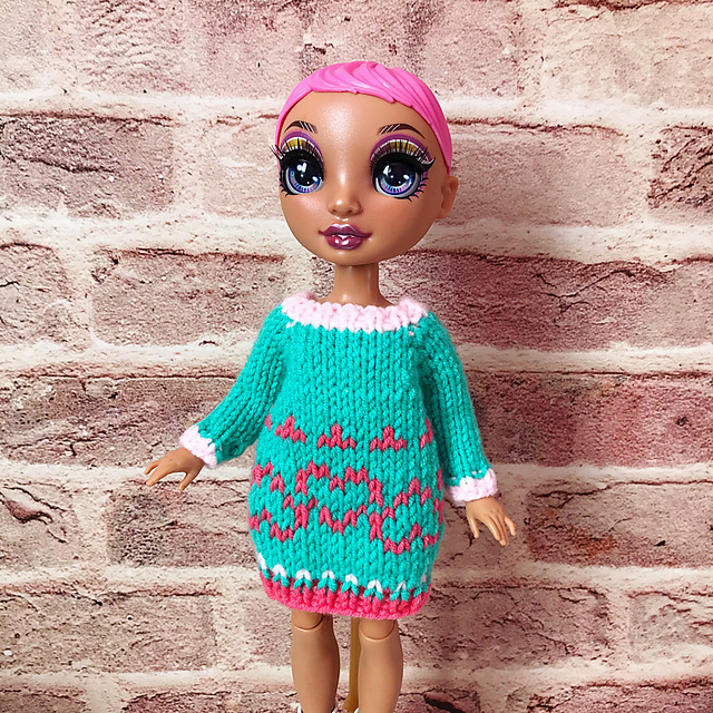Ravelry: Sweater dress Rainbow High doll pattern by Elena Canon
