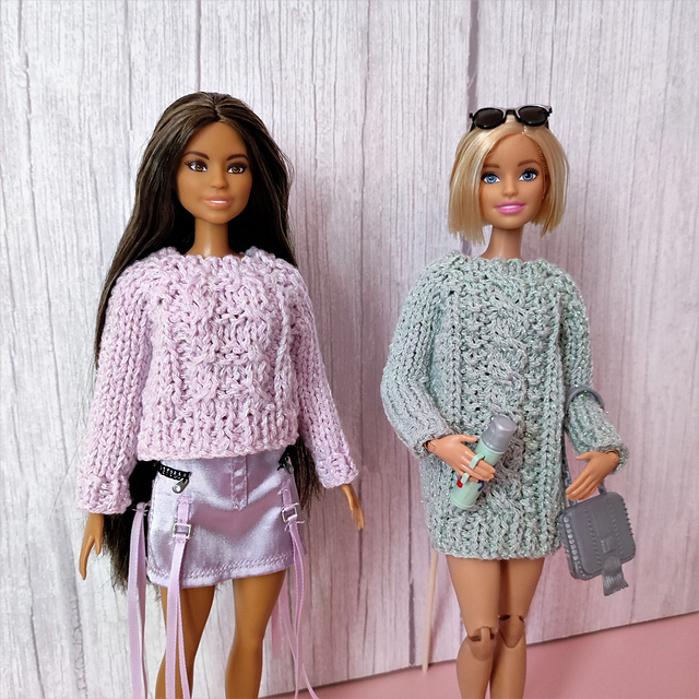 Ravelry: Shimmery sweaters for Barbie doll pattern by Elena Canon