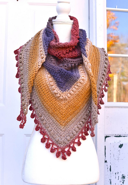 Ravelry: The Rangeley Mandala Triangle Shawl pattern by Maggie Haskell