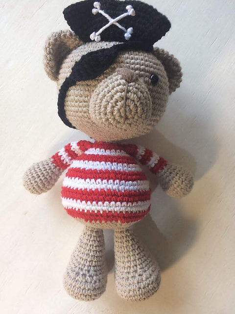 Ravelry: Bobble Teddy Pirate pattern by 3 Stitches Crafts