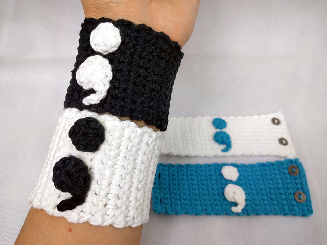 Ravelry: Project Semicolon Cuff Bracelet pattern by Stacy Pamela