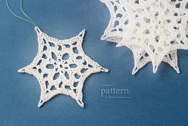 Ravelry: Crochet Christmas Snowflake (Star) pattern by zoom yummy