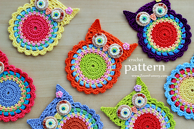 Ravelry: Crochet Owl Coaster pattern by zoom yummy