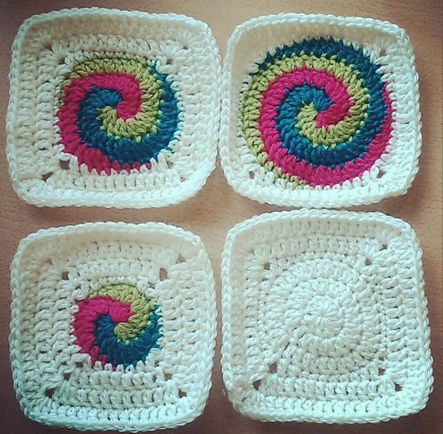 Ravelry: Spiral in a Square pattern by Josie Calvert Briggs